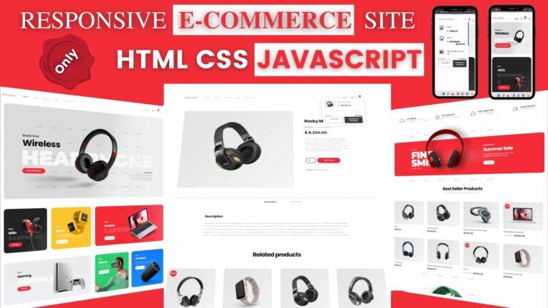 Build Responsive ECommerce Website Template HTML CSS & JavaScript